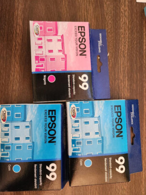 3 Epson Standard Capacity 99 Ink Cartridge 1 Magenta & 2 Cyan | eBay