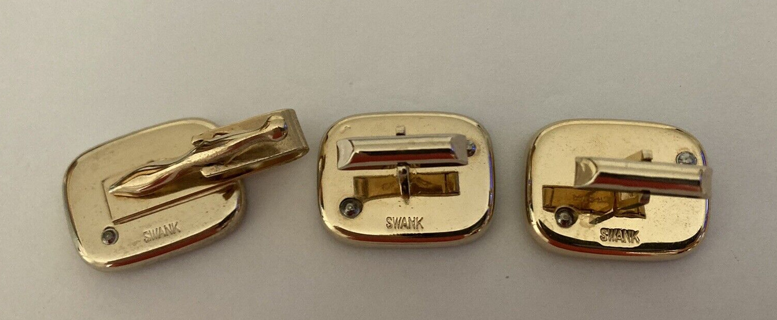 SWANK Vintage Railroad Train Engine Cuff Links & Tie … - Gem