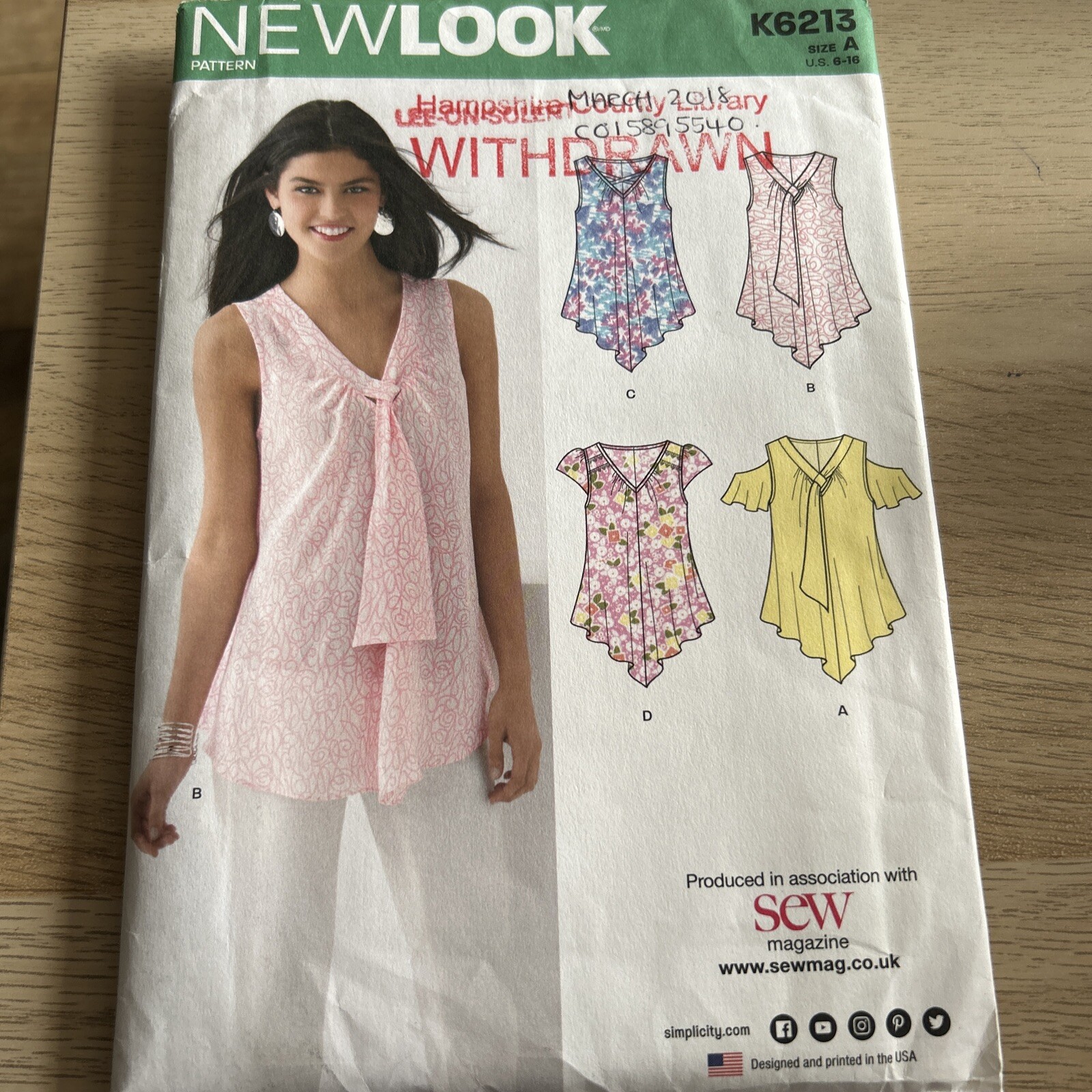 New Look sewing pattern for ladies tops. K6213 | eBay UK