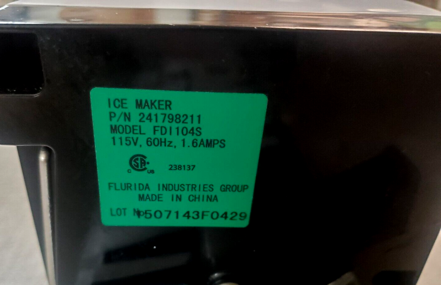 OEM Frigidaire Kenmore Refrigerator Ice Maker 241798231 241642509 ...