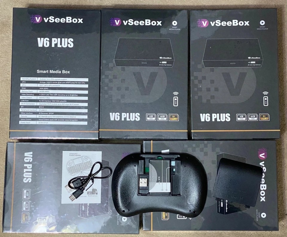 New 2026 V6 Plus + Mini Keyboard. Backlit Voice Remote, 8K, Lifetime ...