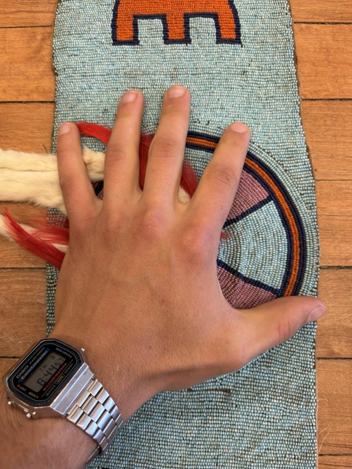 Antique Native American Plateau Beaded Blanket Strip Pinwheel Design ...