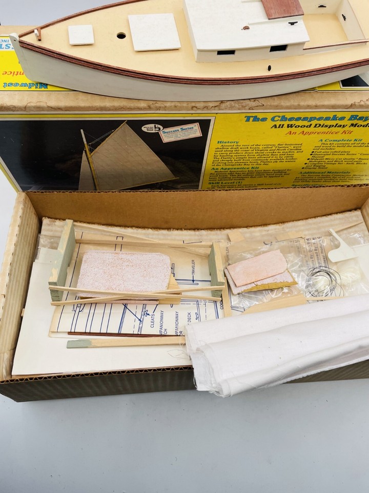 Midwest The Chesapeake Bay Flattie Wooden Ship Model Building Kit Skill ...