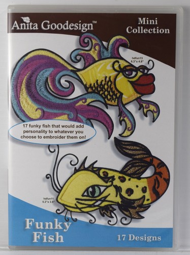 Anita Goodesign EMBROIDERY DESIGNS CD - Mini Collection FUNKY FISH | eBay