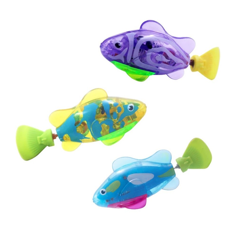 Interactive Swimming Robot Fish Toy - Cat Water Play Toy - LED Fish Toy ...