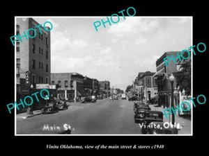 OLD 8x6 HISTORIC PHOTO OF VINITA OKLAHOMA THE MAIN STREET & STORES ...