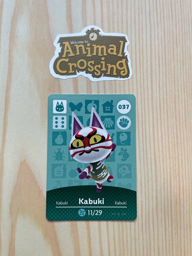 Kabuki #037 Animal Crossing Amiibo Card Authentic Series 1 MINT NEVER ...