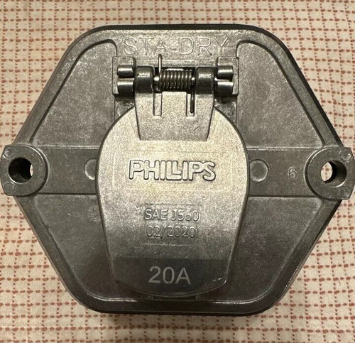 Phillips Sta-Dry SAE-J560 7-Way Socket 12V 20A 15-762 | Silver | Zinc ...