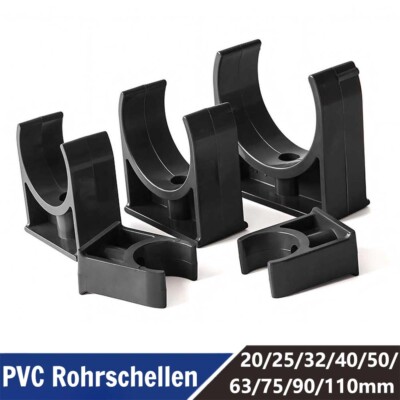 PVC-Offene Rohrschellen Ø 20-110 mm Kunststoff Rohrclip Wandhalterung ...