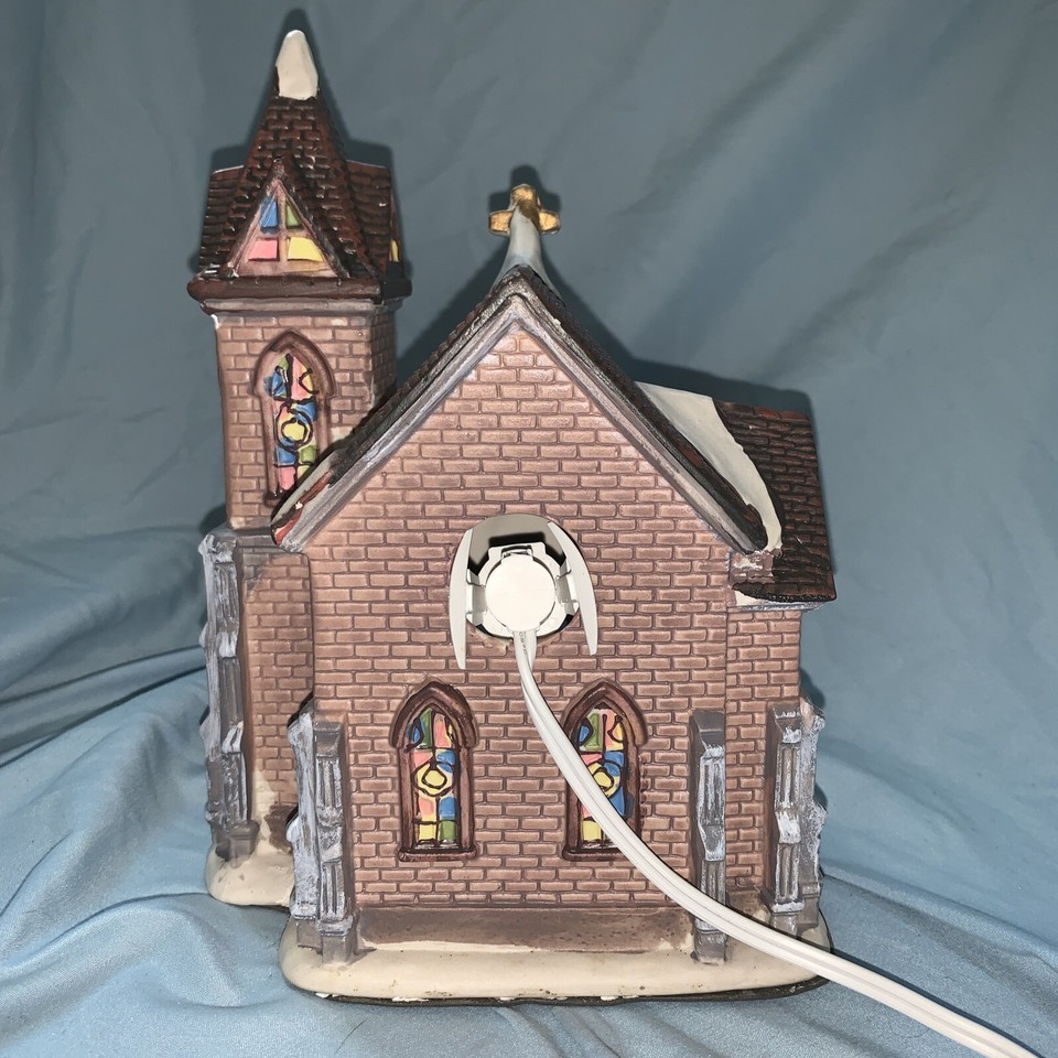 Vintage Christmas Village Church Lighted with Singers | eBay