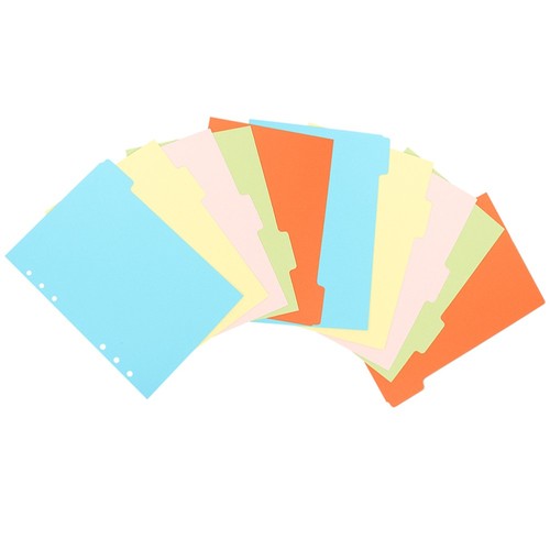 10 Pcs Colored Pages Binder Folder Dividers Separators for Binders Tabs ...