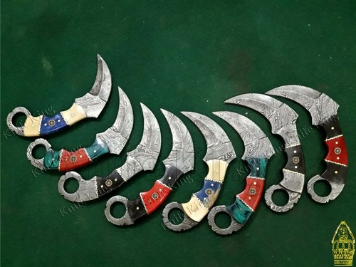 Custom Handmade Stunning Knife King's Made Damascus Steel Karambit ...
