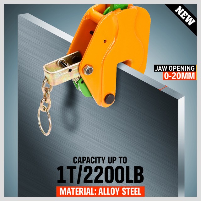 1 TON Vertical Plate Grab Clamp Dog Steel Grip Lifting Sling Lifter ...