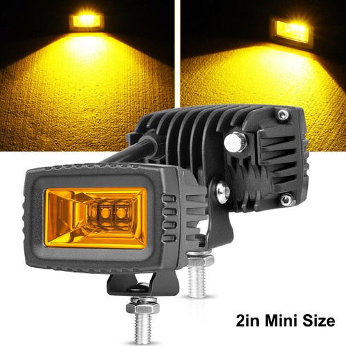 2X 20W Amber LED Cube Flood Pods Offroad Truck Work Driving Lamps FOG ...