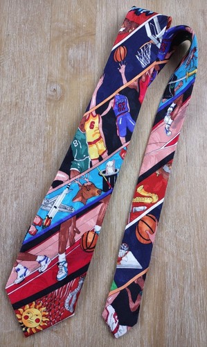Nicole Miller NBA Basketball Silk Tie Vintage 1993 3 Inch Wide | eBay