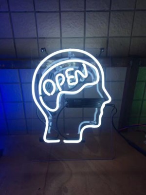 Open Mind Neon Sign Light Handcraft Office Wall Hanging Real Glass Tube ...