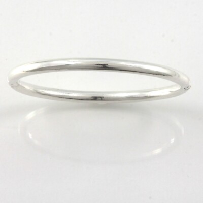 Handmade Open Oval Bangle Bracelet – 925 Sterling Silver | eBay