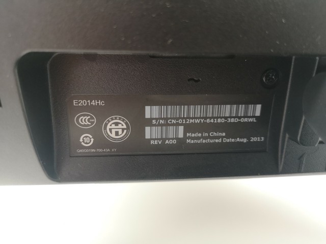 Dell E2014h 20" LED Backlit Monitor 1600x900 VGA DVI E2014hc Ship No ...