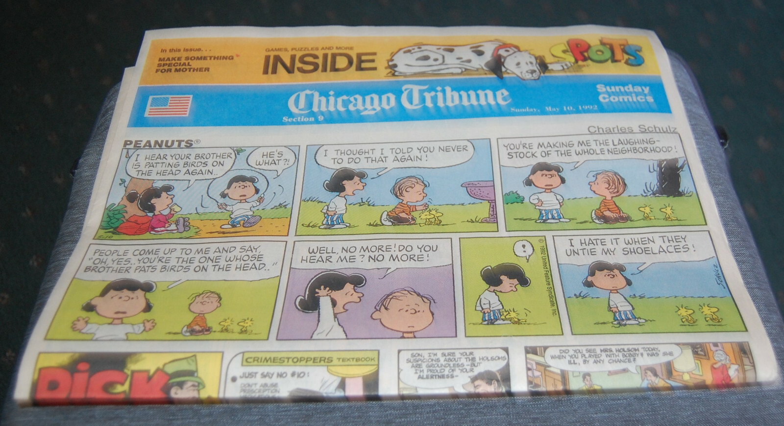 May 10 1992 Sunday Chicago Tribune Comic Section Spiderman,Peanuts, Dick Tracy | eBay