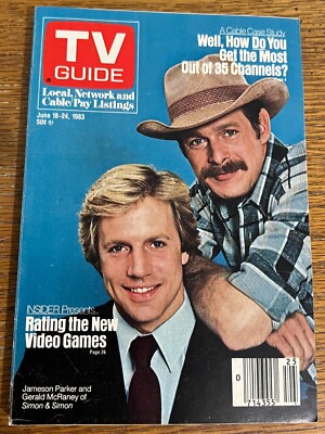 Vintage TV Guide June 18-24 1983 Simon & Simon Jameson Parker Gerald McRaney | eBay