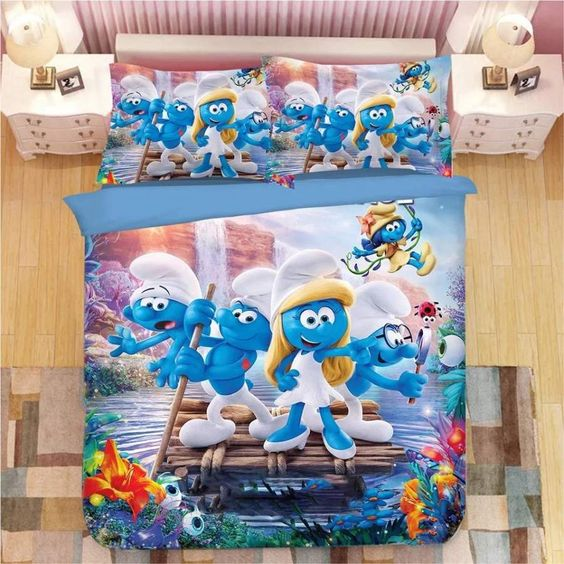 The smurfs clumsy smurf smurfette ver12 Full Bedding Duvet Covers Set ...