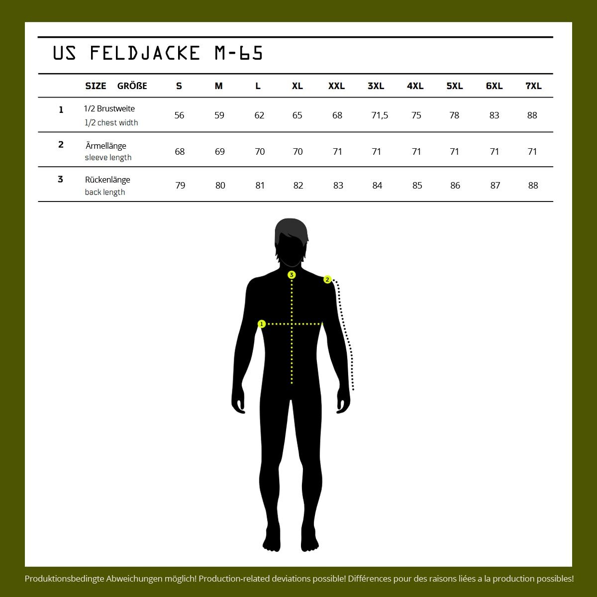 US Field Jacket M65 with Lining Olive S-5XL Army Outdoor Parka Green ...