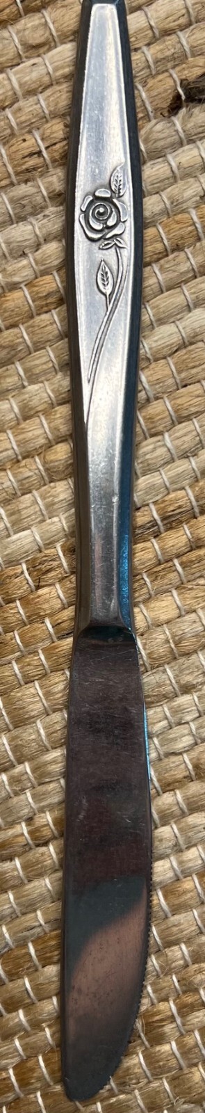 Vintage Creative Manor Spritely Rose Leaf Single Dinner Butter Knife ...