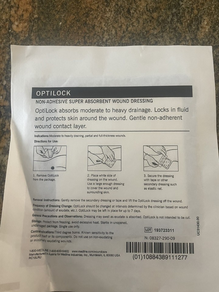 Medline OptiLock Super Absorbent Wound Drainage Dressing 4x4 - Good For ...