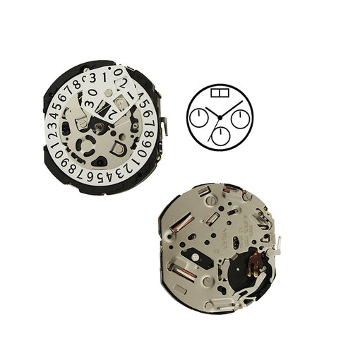 24.0x27.6mm Watch Quartz Movement Big Date @ 12 for Hattori Epson TMI ...
