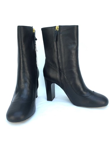 Bottes Cheville En Cuir Noir Zara À Bout Rond UK7 EUR40 US9 | eBay