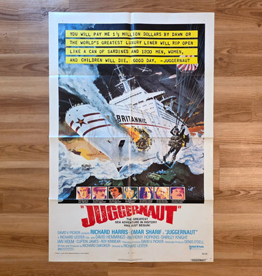Juggernaut (1974) Original 1sh Movie Poster 27x41" Richard Harris Omar ...