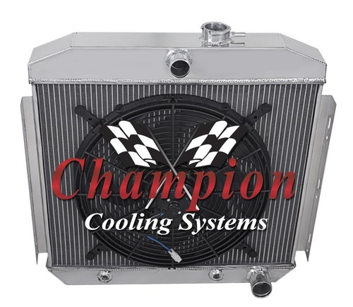 3 Row Cold Champion All Aluminum Radiator W/ 16" Fan for 1955 1956 ...