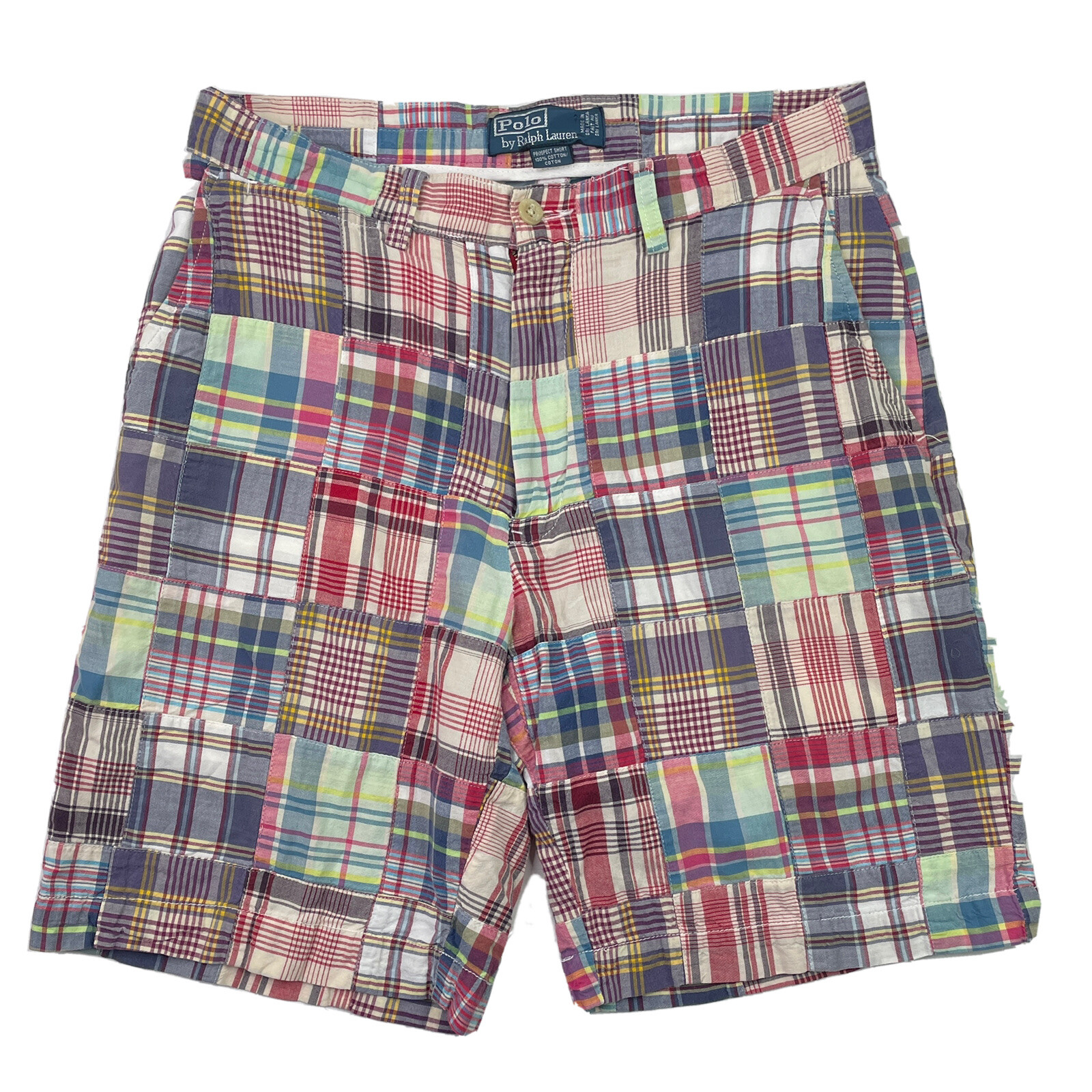 Vintage Ralph Lauren Polo Men’s Prospect Madras Patchwork Plaid Shorts ...