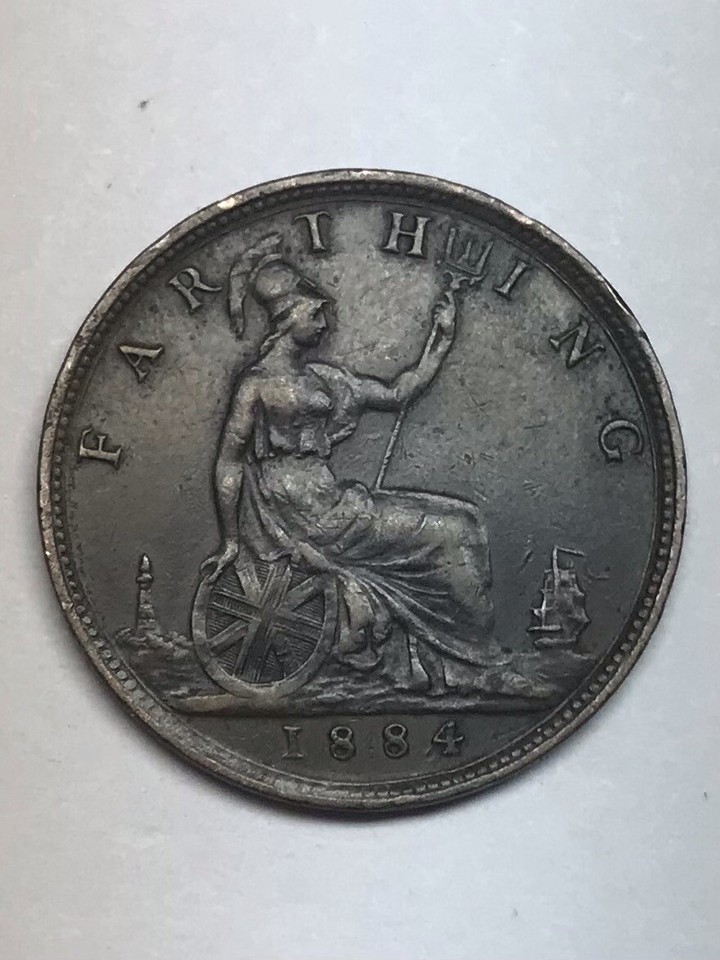 1884 GB VICTORIA 'BUN HEAD' FARTHING Better Grade KM 753 | eBay