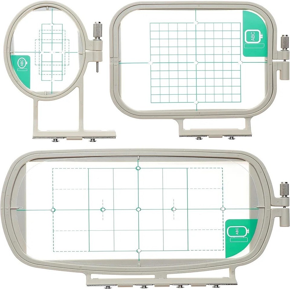 New Brothread Embroidery 3 In 1 Machine Hoop Set - Grid Sheets ...
