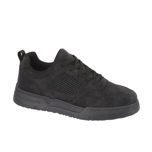 Mens Lace Up Trainers Boys Black School Gym Casual Sports PE Shoes ...