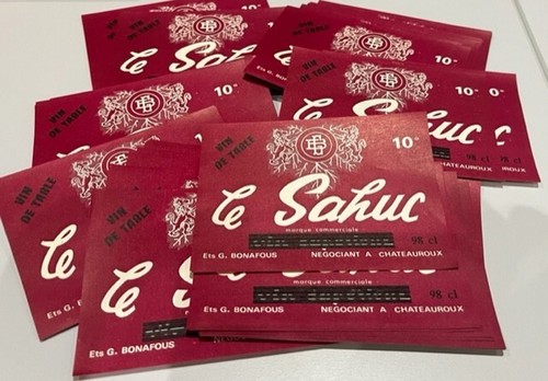 LOT 100 ÉTIQUETTES VIN DE TABLE /LE SAHUC/ WINE /LABELS BOISSON ALCOOL ...