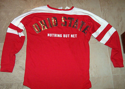 Nwt Victorias Secret Pink Bling Ohio State Buckeyes Crew Sweatshirt Sz ...