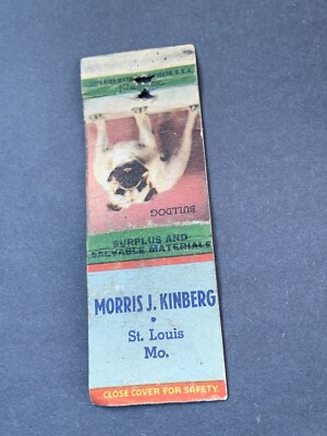 Vintage Missouri Matchbook: “Morris J Kinberg” St Louis, MO • Bulldog ...