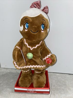 NEW Musical Singing Dancing Gingerbread Man Boy Girl Plush Animated ...