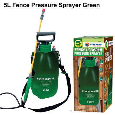 5L PRESSURE FENCE SPRAYER TIMBER WOOD TREATMENT GARDEN SHED DECKING ...