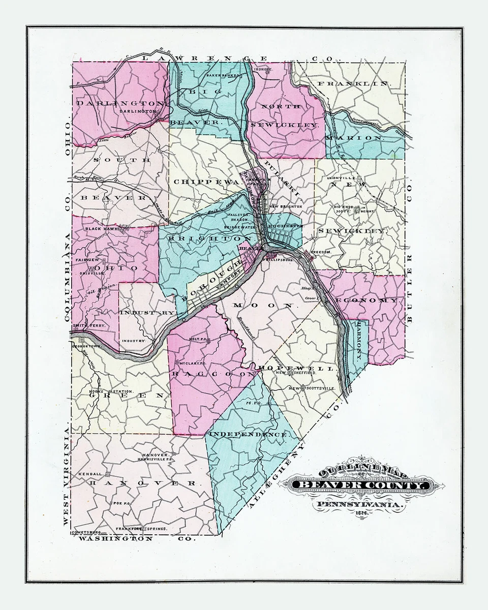 Beaver County Maps With Townships