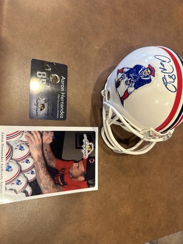 Aaron Hernandez Autographed Mini Helmet Patriots Certified #81 | eBay