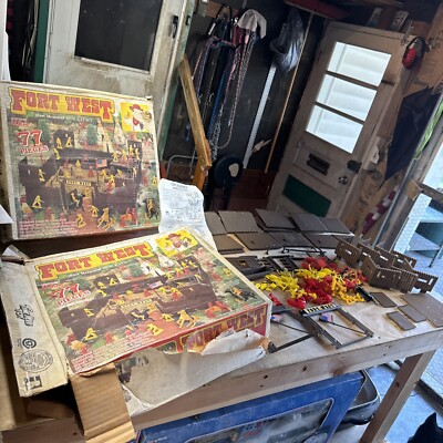 2)Tim Mee Toy FORT WEST Sets for Parts COWBOYS & INDIANS Horse ...