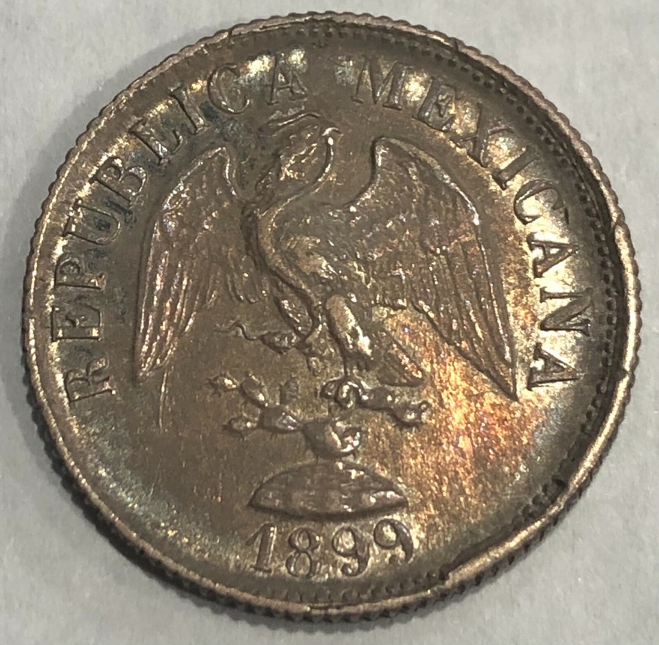 Mexico 1899 GoR Silver 20 Centavos Toned | eBay