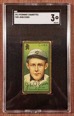1911 T205 Gold Border Johnny Evers Chicago Cubs Baseball Card SGC 3 VG ...