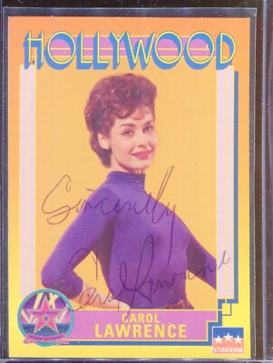 Carol Lawrence Actress Hollywood Walk of Fame Signed Card Authentic ...