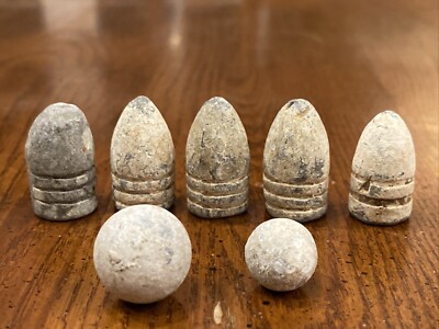 LOT 30 PA DROPPED CIVIL WAR 3 RING BULLETS 13mm 1 Is 12mm Slug Ball ...