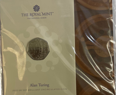 2022 50P ALAN TURING FIFTY PENCE - BRILLIANT UNCIRCULATED - BU - COIN ...