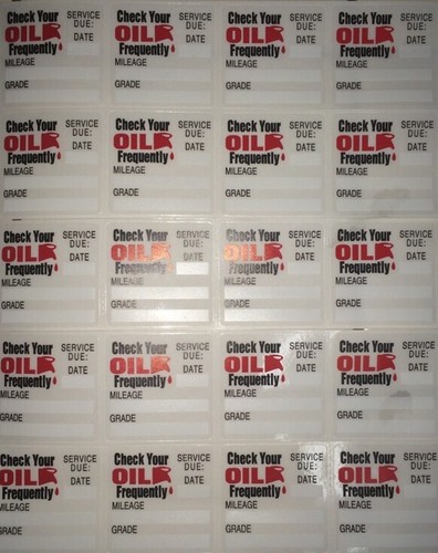 20 Clear Static Cling Oil Change Reminder Stickers | Aftermarket ...